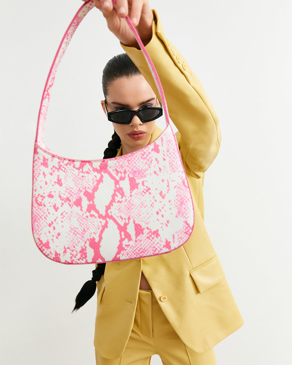 Glynit - Women's Lexi Bag, Python Pink - Vegan